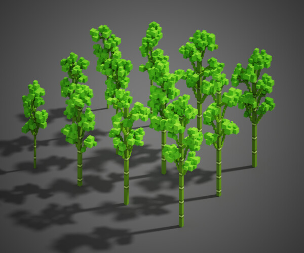 ArtStation - VOXEL Trees - Bamboo | Game Assets