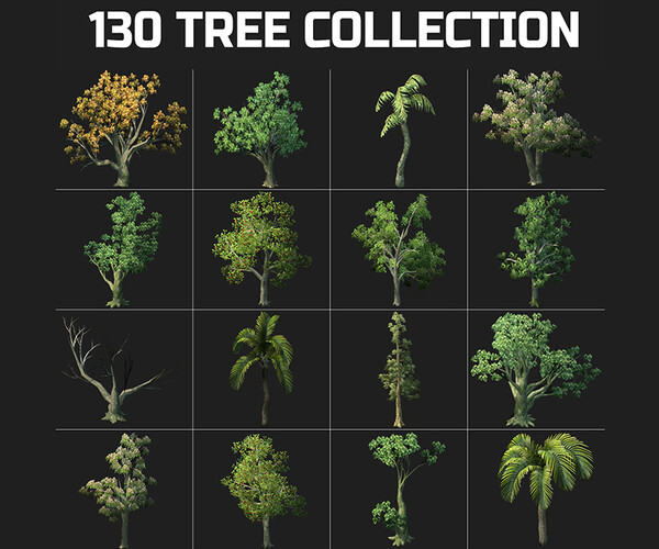 ArtStation - 130 Tree Collection Game Asset | Game Assets