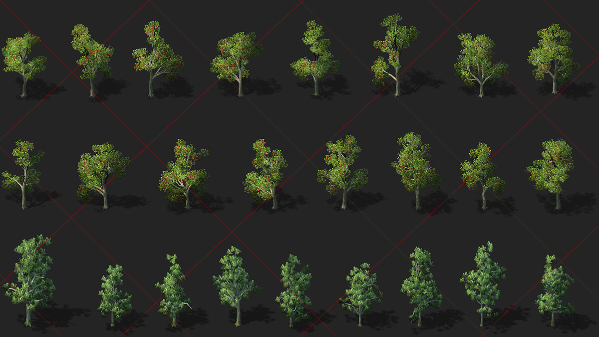 ArtStation - 130 Tree Collection Game Asset | Game Assets