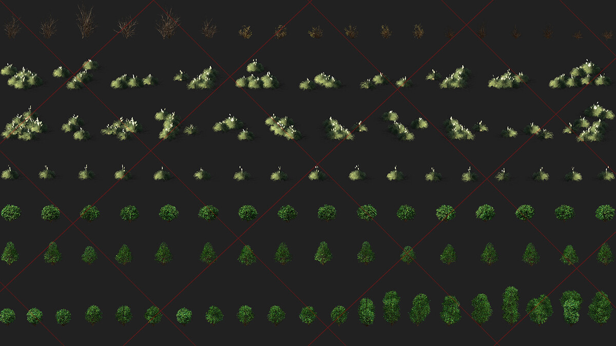 ArtStation - 310 Grass, Plant Bush Game Asset | Game Assets