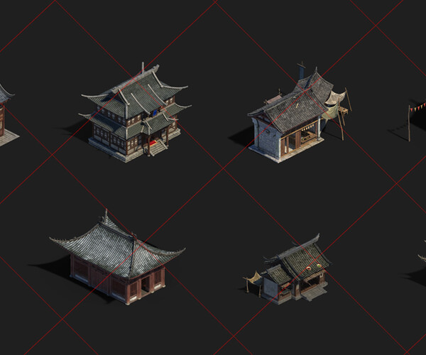 ArtStation - 30 Chinese Home, House, Building Game Asset | Game Assets