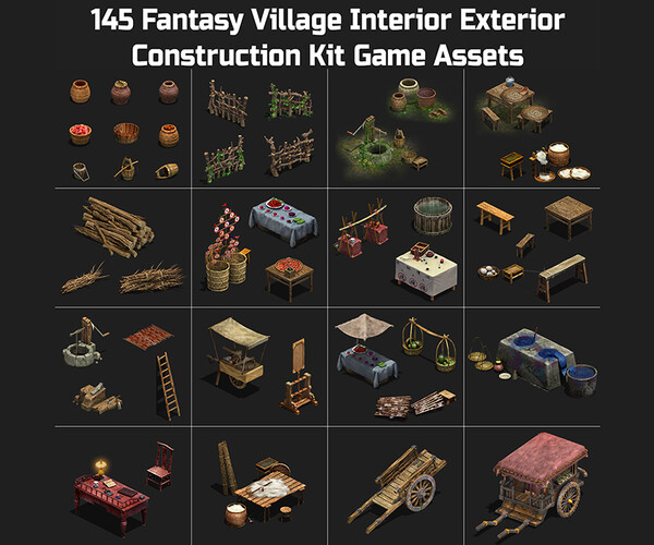 ArtStation - 145 Fantasy Village Interior, Exterior, Construction Kit ...