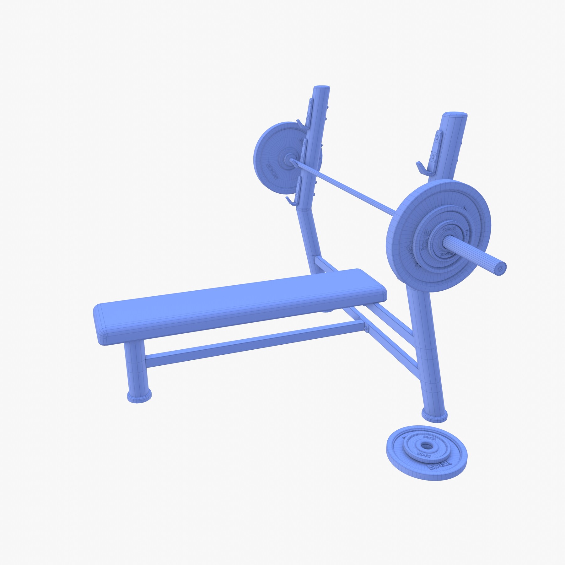 ArtStation - Olympic flat bench | Game Assets