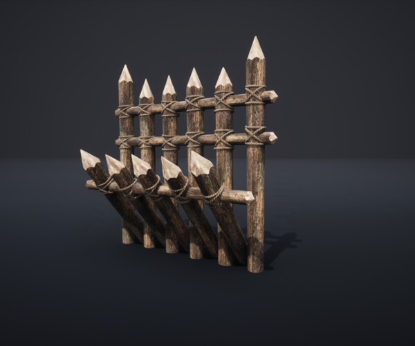 ArtStation - PALISADE BARRIER BARRICADE FENCE WALL DAM MEDIEVAL VILLAGE ...
