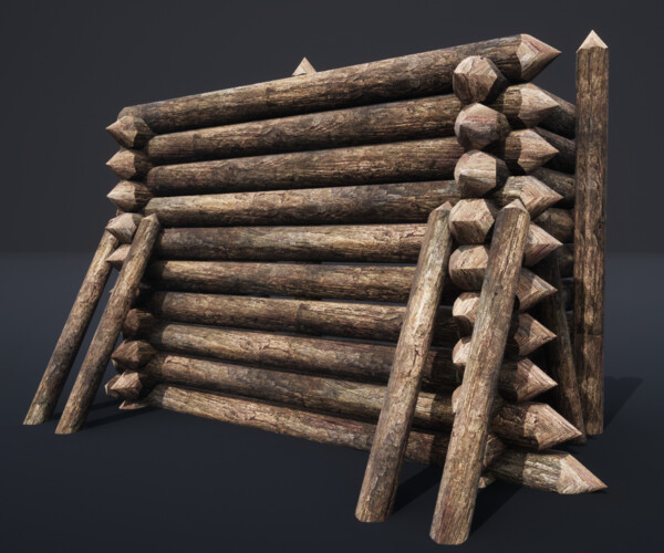 ArtStation - PALISADE BARRIER BARRICADE FENCE WALL WOODEN DAM MEDIEVAL ...