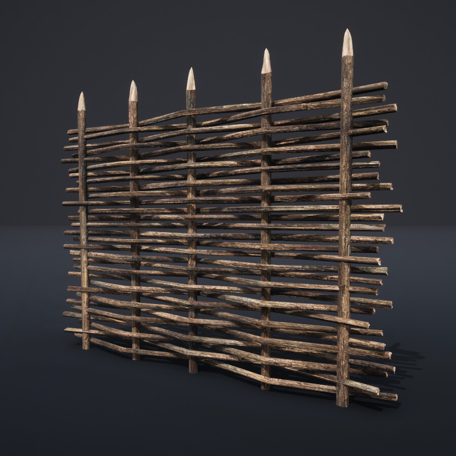 ArtStation - PALISADE BARRIER BARRICADE FENCE WALL VILLAGE DAM MEDIEVAL ...