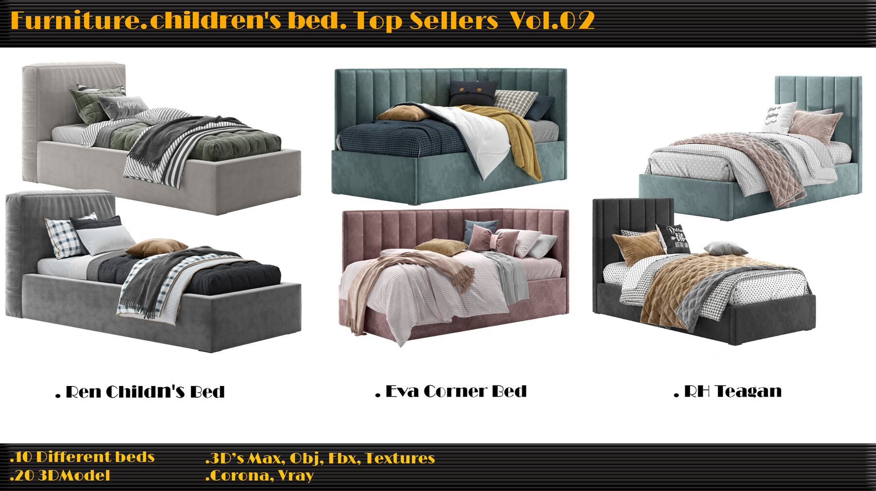 ArtStation - Children Beds- Top sellers vol02 3D model | Resources