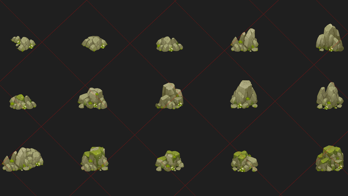 ArtStation - 30 Fantasy Cartoon Rock, Stone, Cliff, Mountain, Terrain ...