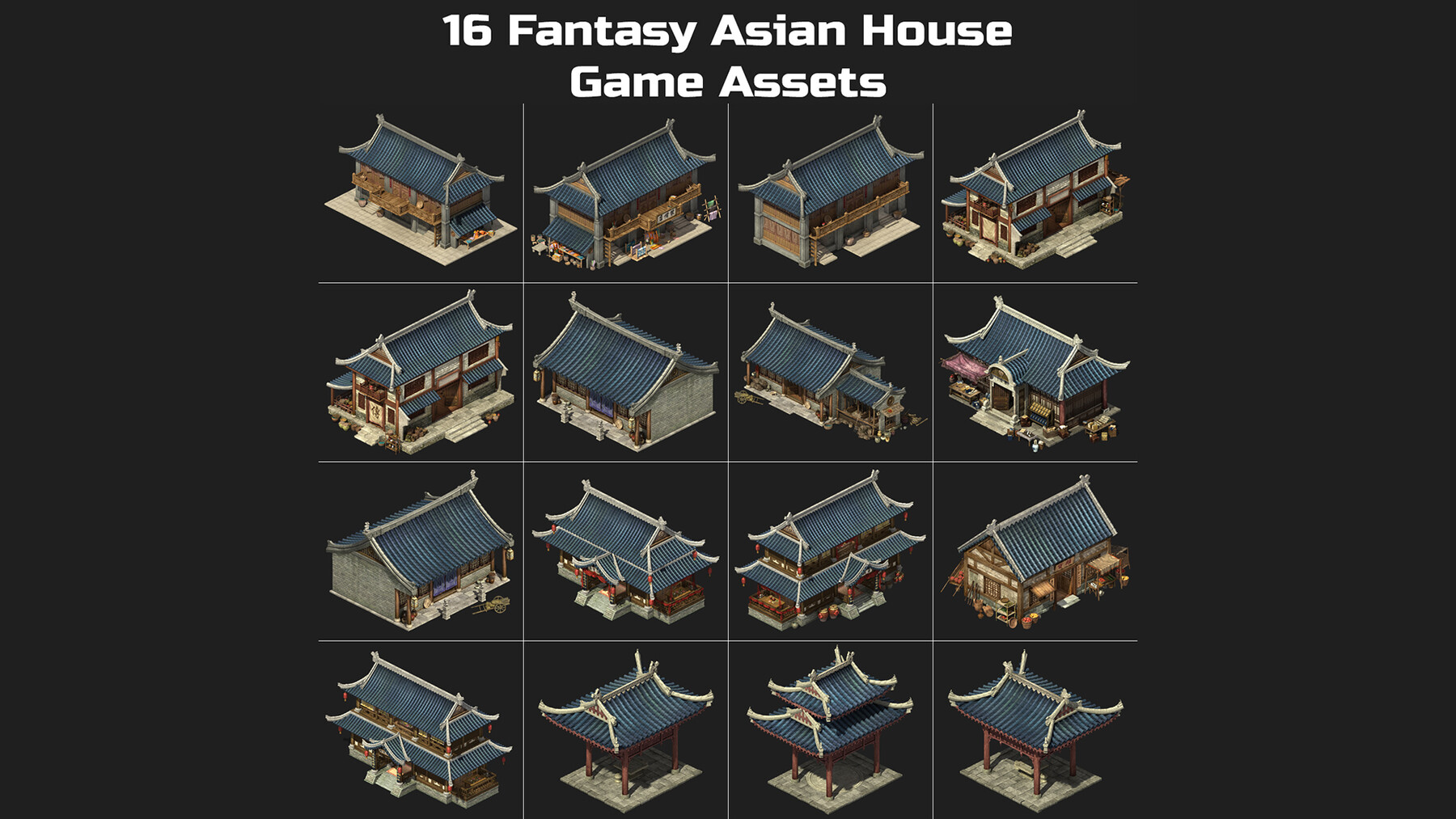ArtStation - 16 Asian Home, House, Building, Exterior Game Assets ...