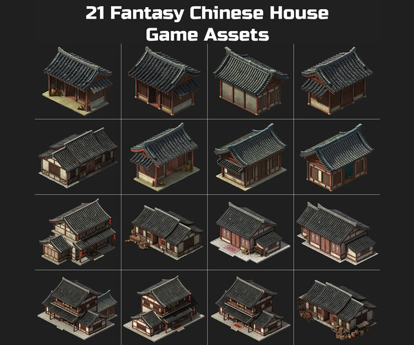 ArtStation - 21 Fantasy Chinese Home, House, Building, Exterior Game ...