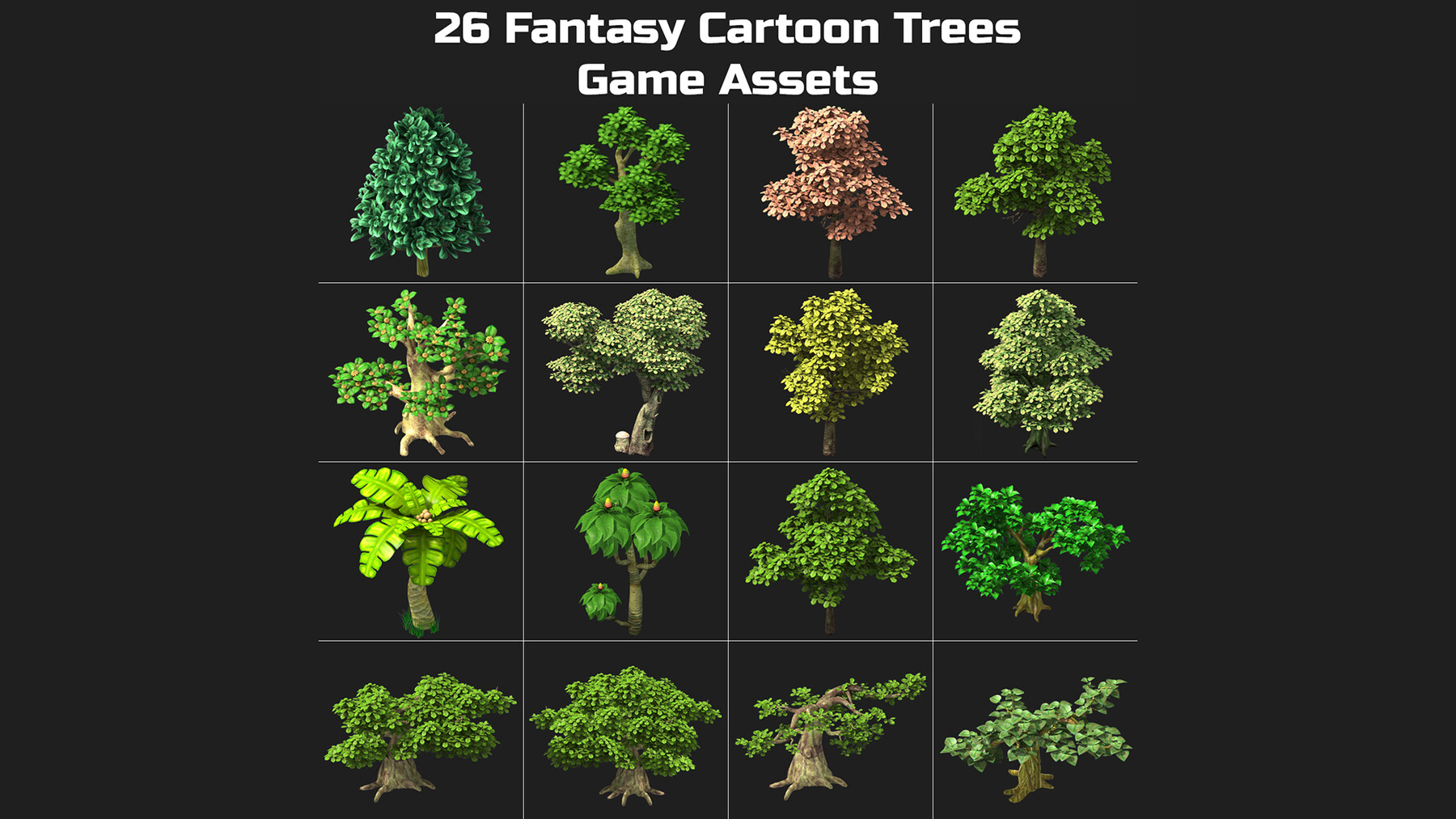 ArtStation - 26 Fantasy Cartoon Tree, Nature Game Assets | Game Assets