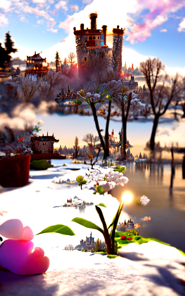 ArtStation - winter castle Illustration Set | Artworks