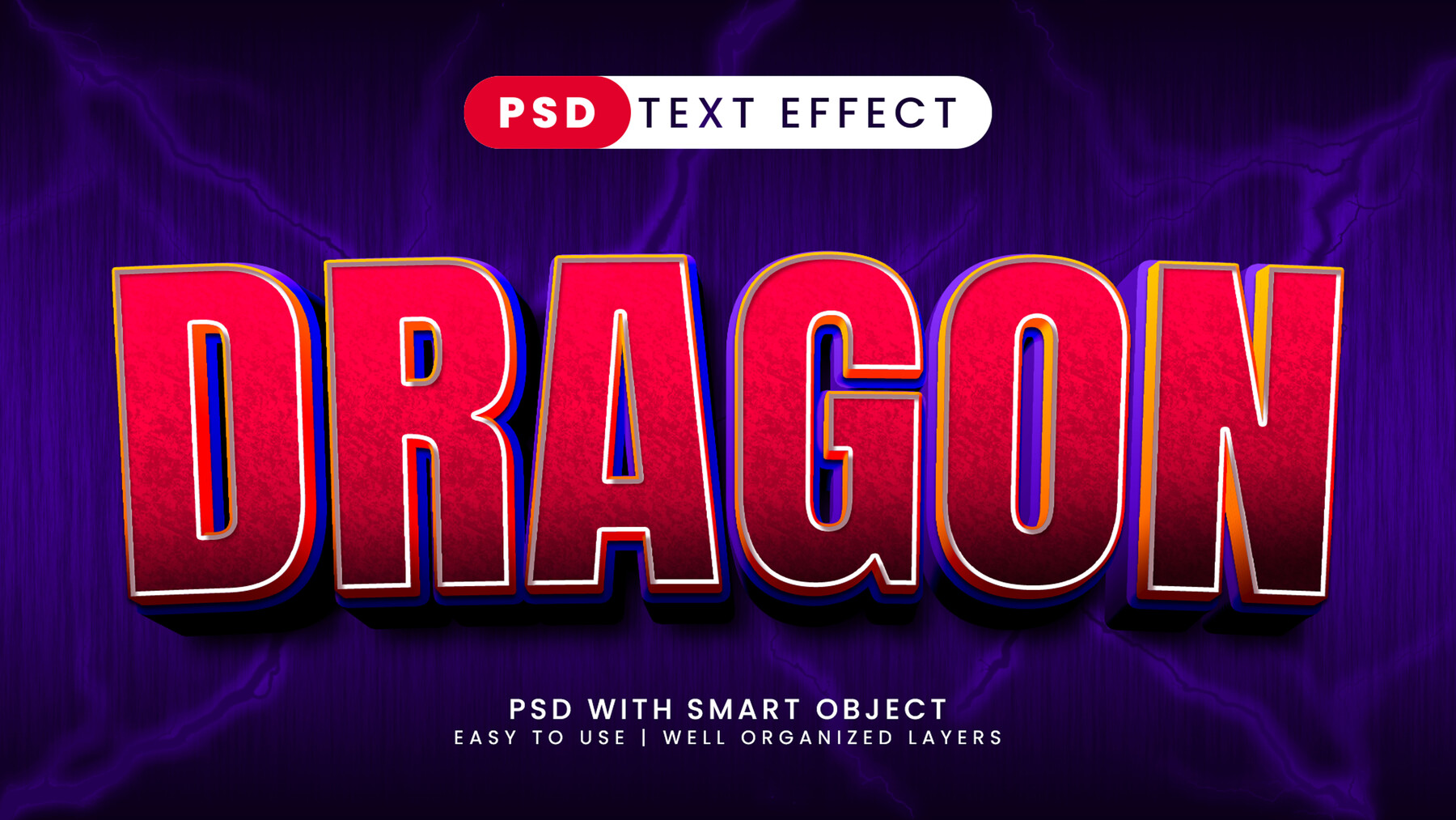ArtStation - 3D Dragon PSD fully editable text effect. Layer style PSD ...
