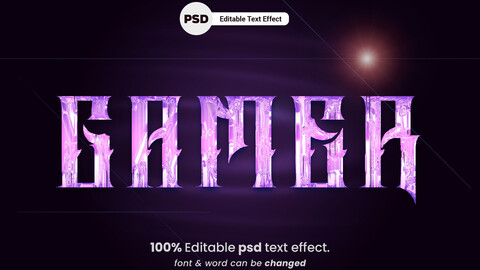 ArtStation - 3D Gamer PSD fully editable text effect. Layer style PSD ...