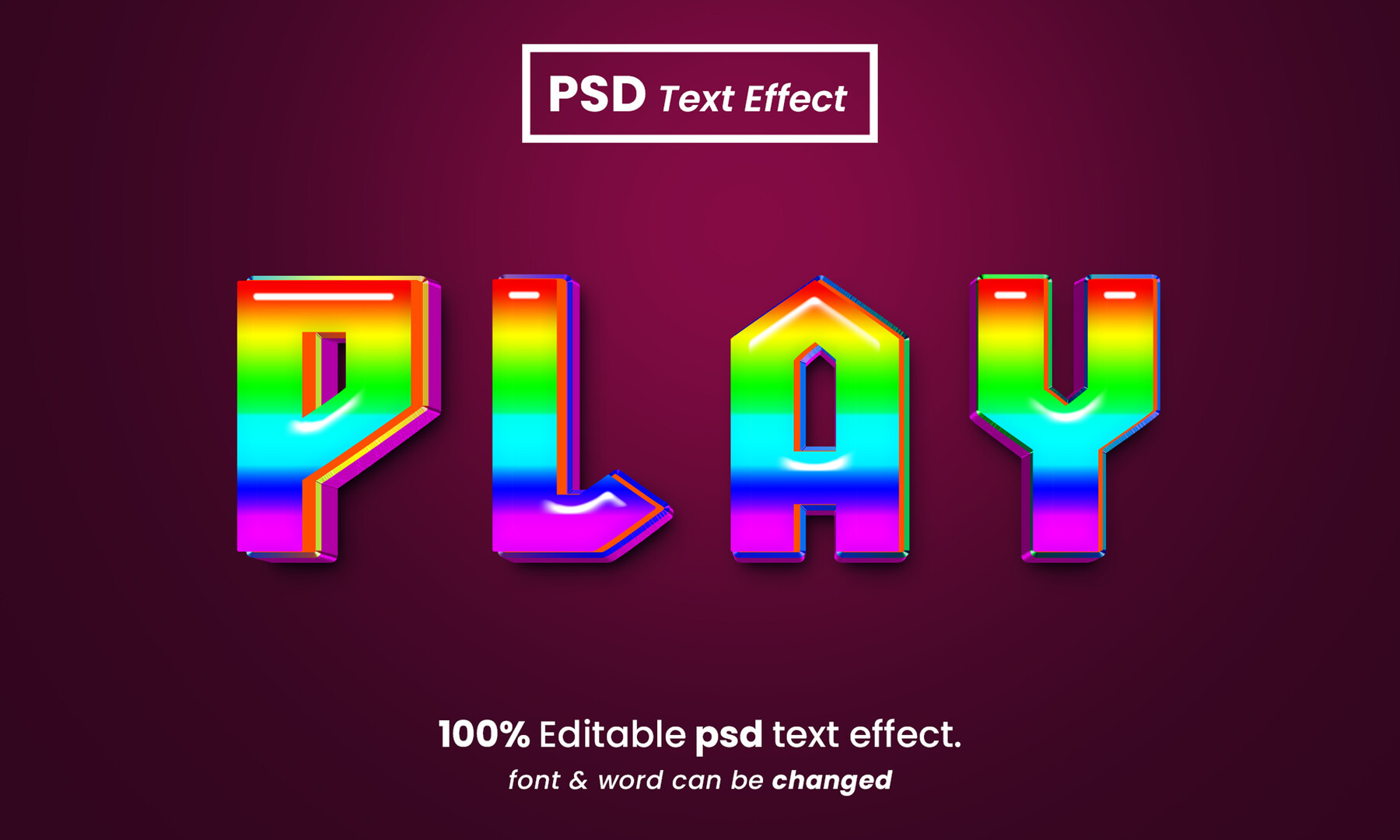 ArtStation - 3D Play PSD fully editable text effect. Layer style PSD ...