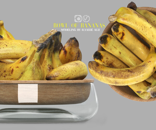 ArtStation - bowl of fruit bananas | Game Assets