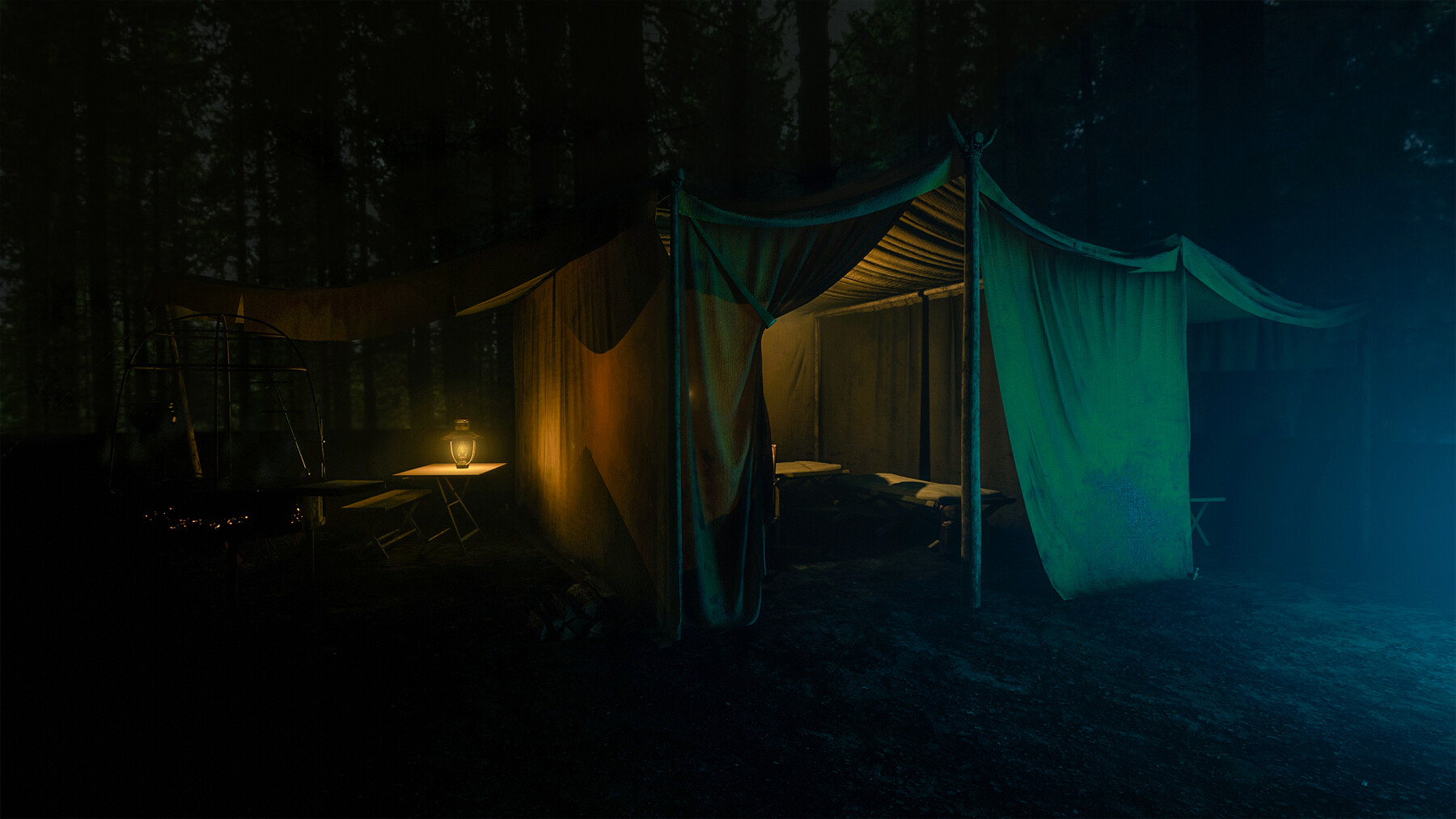 ArtStation - Camping Tent with props | Game Assets