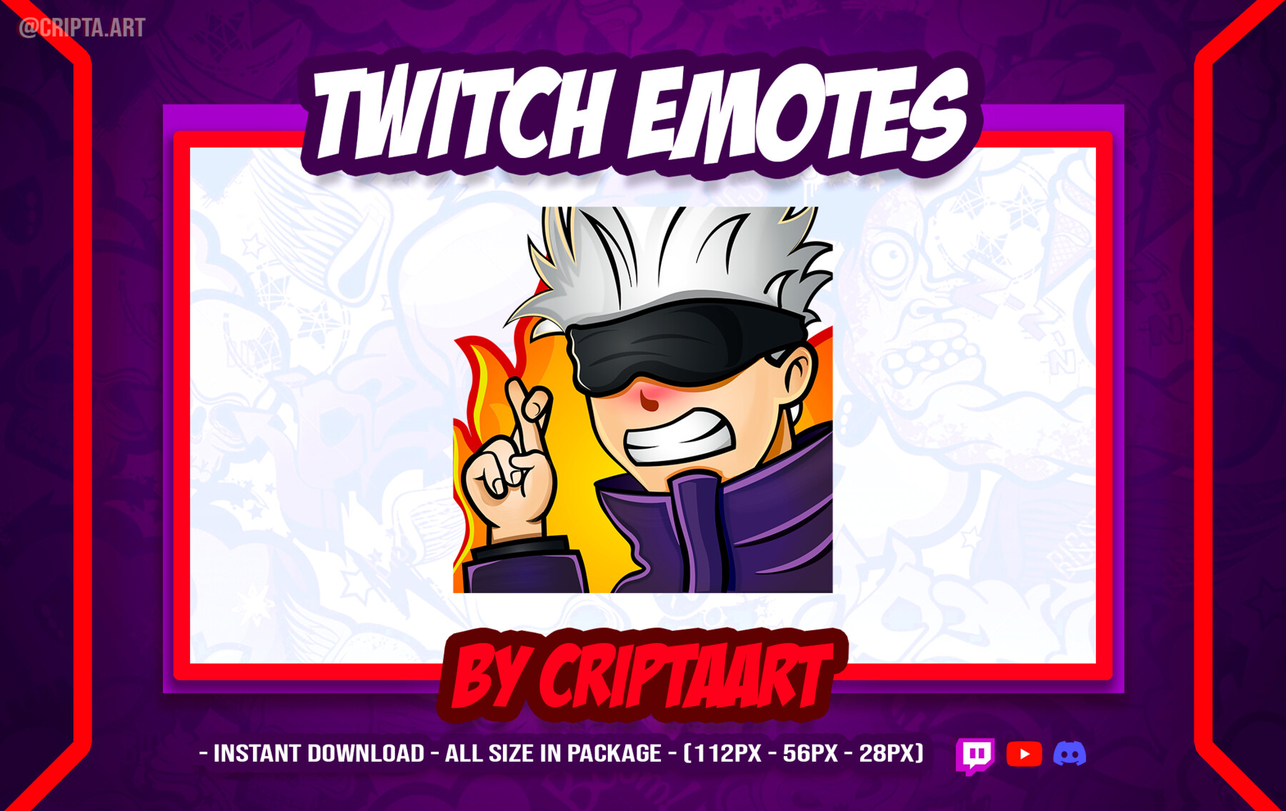 ArtStation - Twitch Emote / Emote rage GoJo Satoru / Emote Jujutsu ...