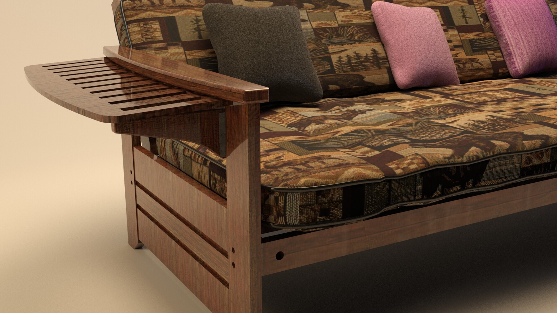 ArtStation - Futon with Cusion and open/close animations | Game Assets