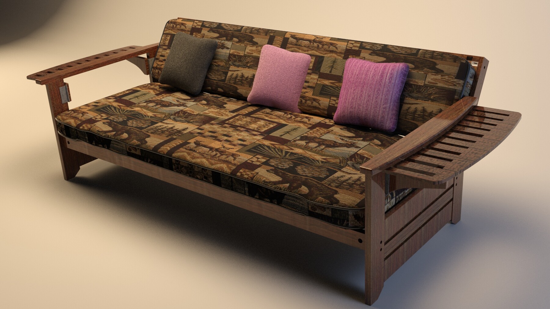 ArtStation - Futon with Cusion and open/close animations | Game Assets