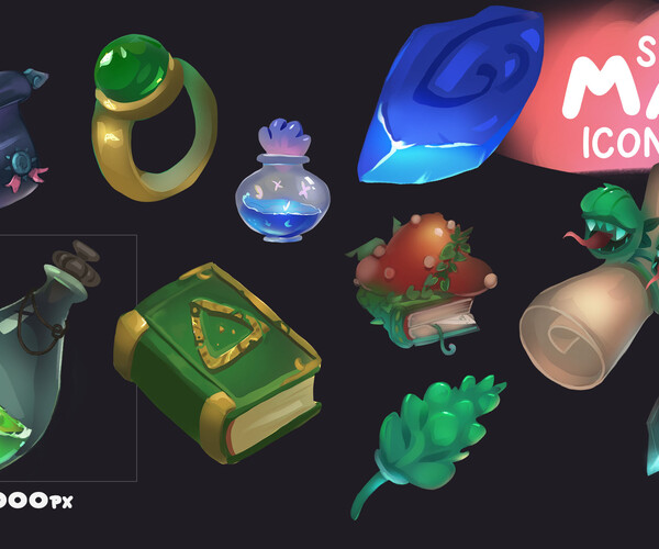 ArtStation - Stylized Magic Icons Pack Vol2 | Game Assets