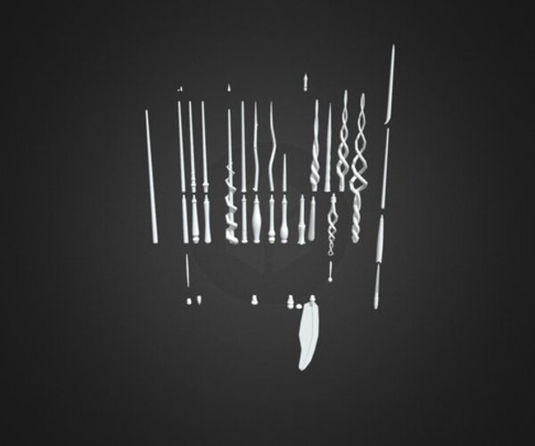 ArtStation - Wand Parts, plus Bonus Vampire Wand! | Game Assets
