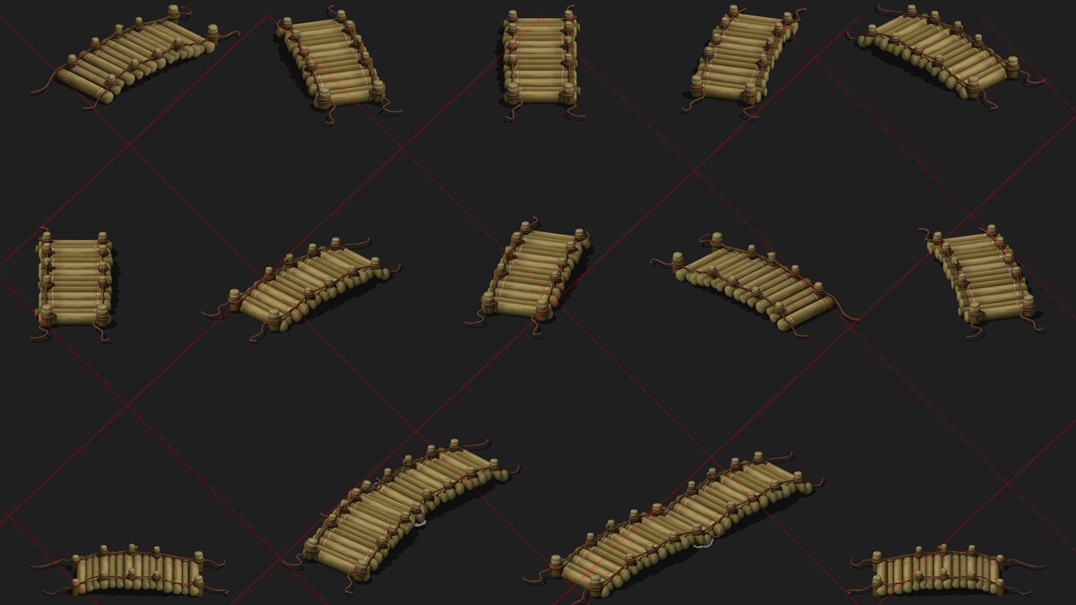 ArtStation - 42 Fantasy Bridge Construction Game Assets | Game Assets