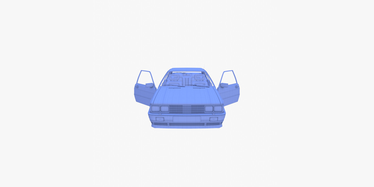 ArtStation - Generic 80s Coupe with interior | Game Assets