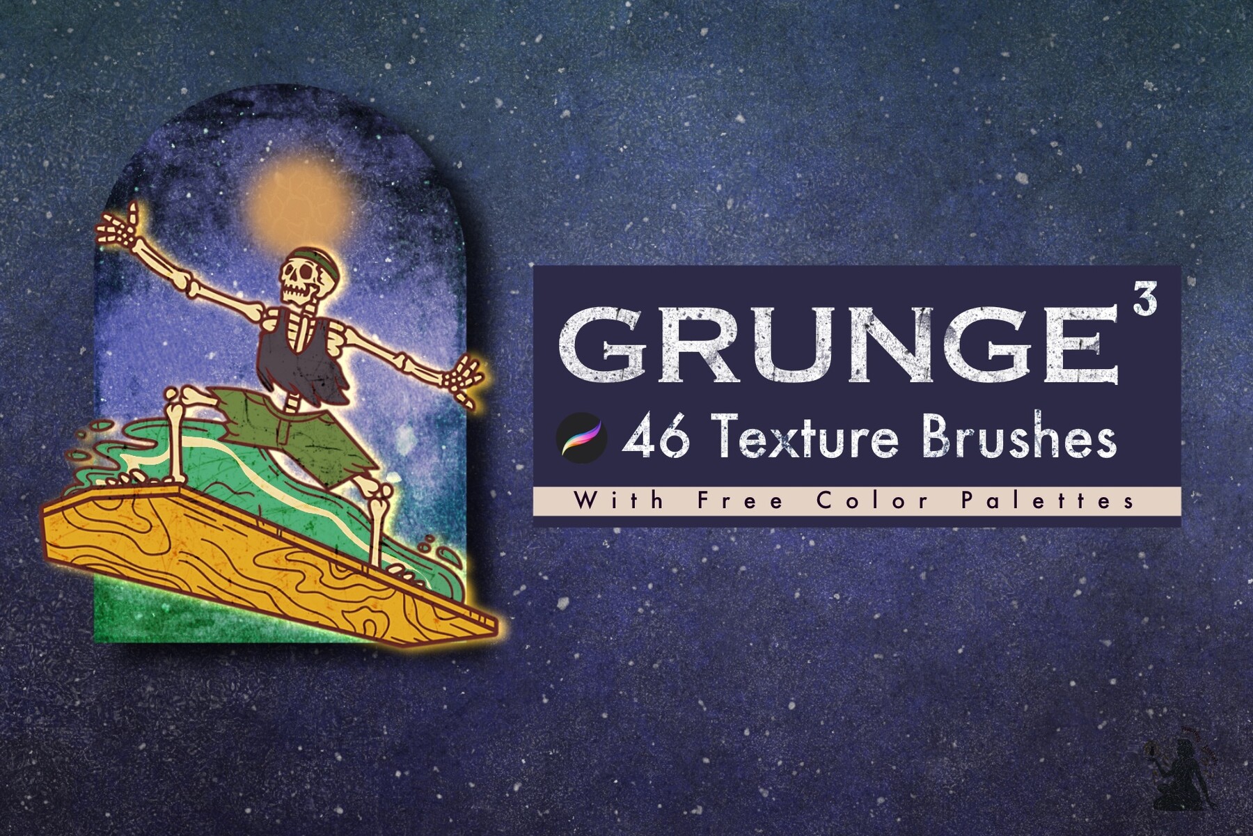 ArtStation - Procreate Grunge Textures Brush Set, Vintage, Retro ...
