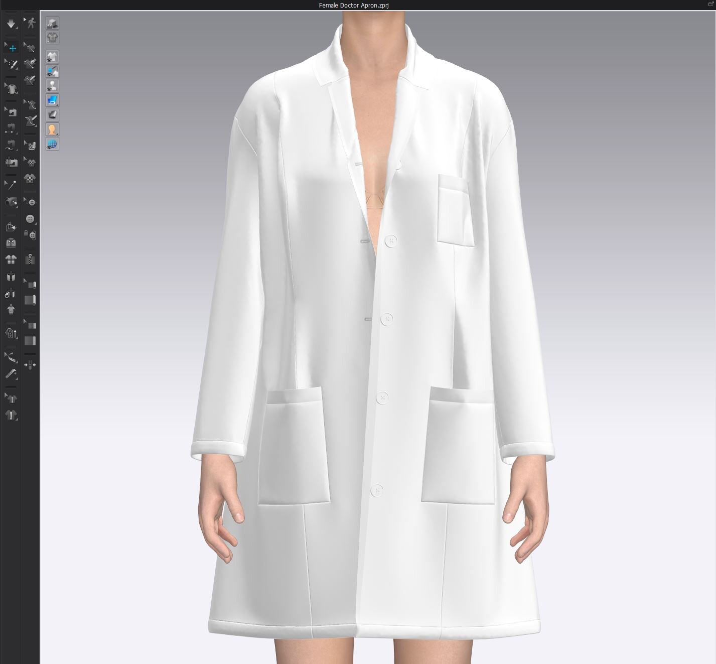 ArtStation - Female Doctor Apron, marvelous designer,clo3d | Resources