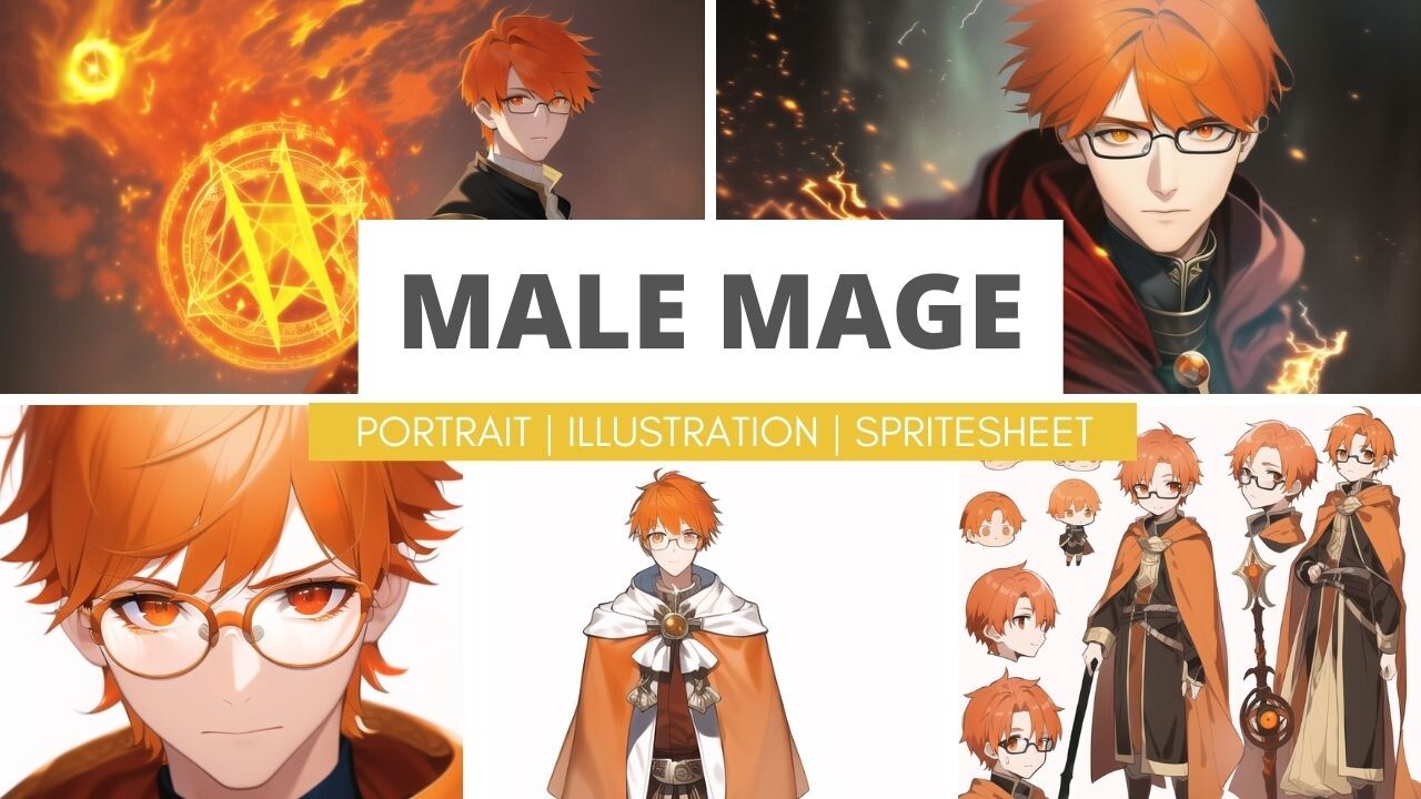 ArtStation - Male Mage (Fiery Resolve) - Fantasy Job Class Character ...