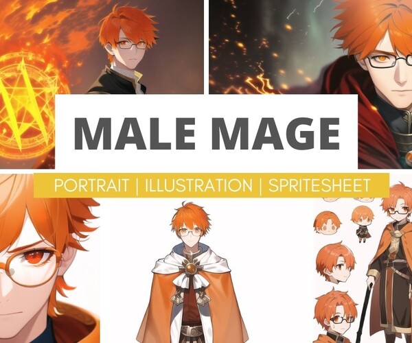 ArtStation - Male Mage (Fiery Resolve) - Fantasy Job Class Character ...