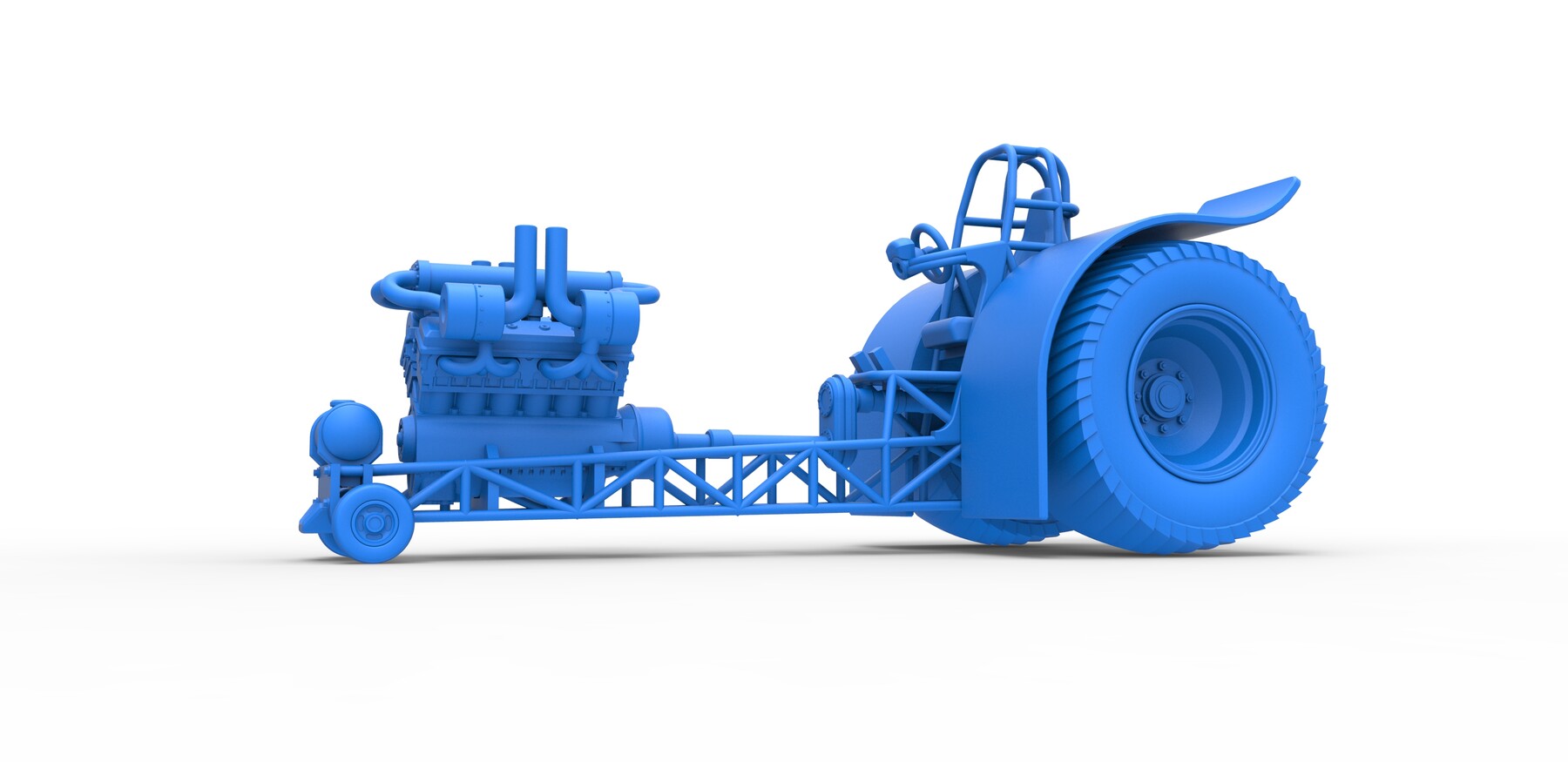 ArtStation - 3D printable Diecast Pulling tractor with single turbo ...