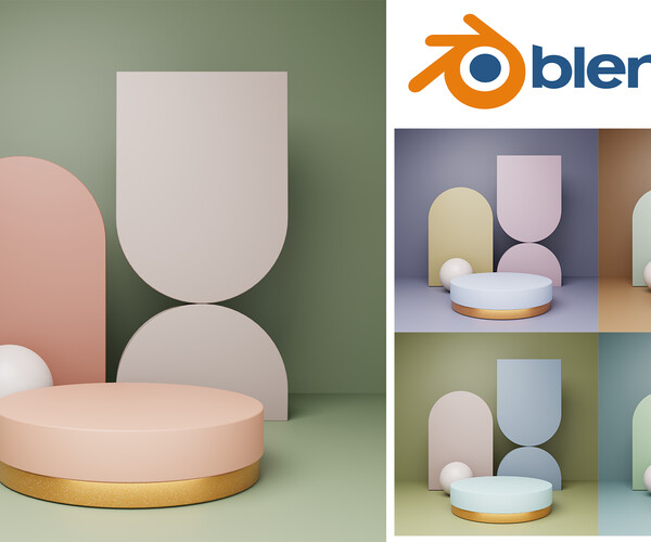 ArtStation - 3d rendering of pastel color backdrop blender 3.x | Resources