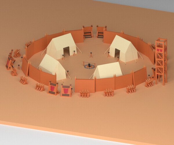 ArtStation - Cartoon Medieval Barracks 3D model | Resources