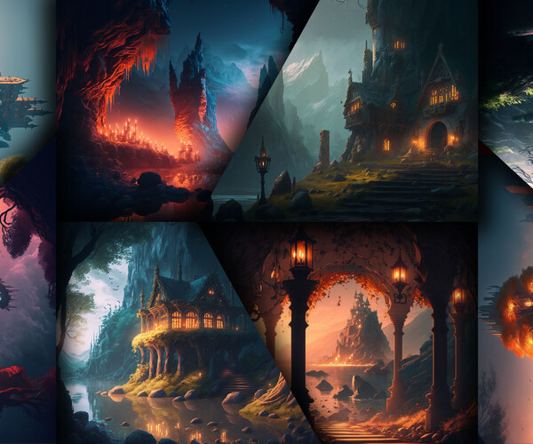 ArtStation - 120 Fantasy scenery (More Than 8K Resolution) | Artworks