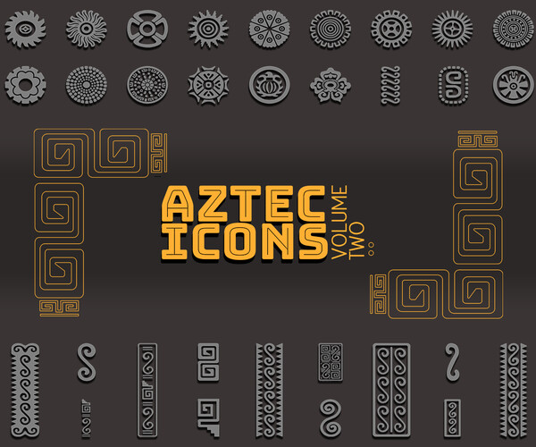 ArtStation - Aztec VECTOR ICONS Volume 2 | Artworks