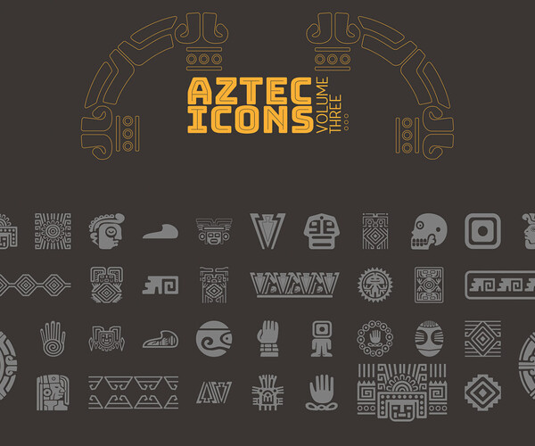 ArtStation - Aztec VECTOR ICONS Volume 3 | Artworks