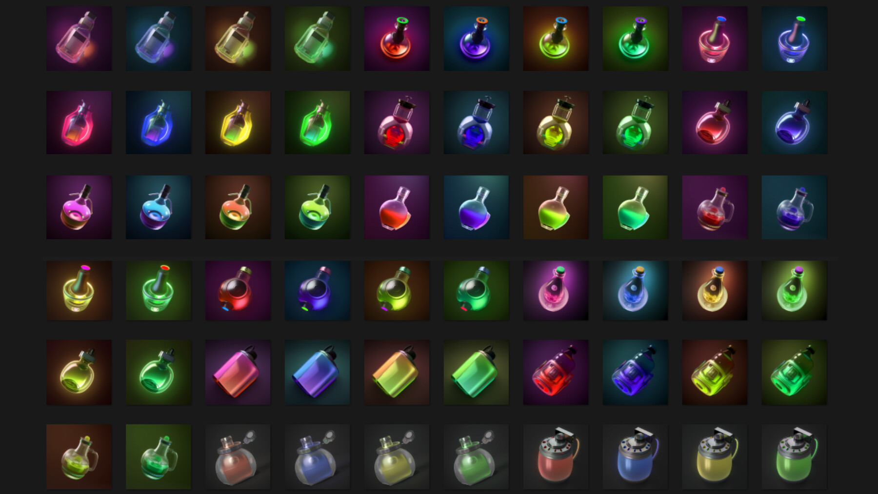 ArtStation - POTIONS ICON (SCI-FI,CYBER) PACK | Game Assets