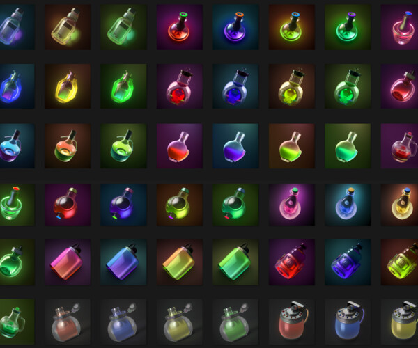 ArtStation - POTIONS ICON (SCI-FI,CYBER) PACK | Game Assets