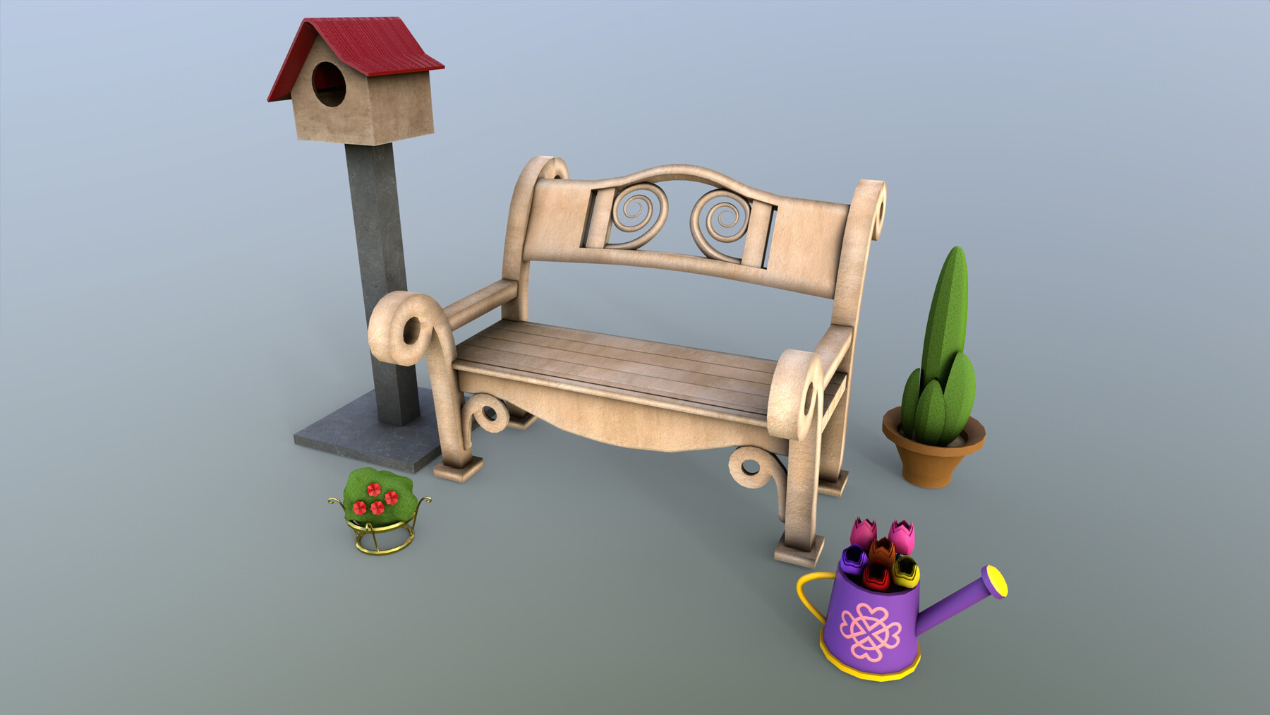 ArtStation - 3D Bench Model with PBR texture | Game Assets