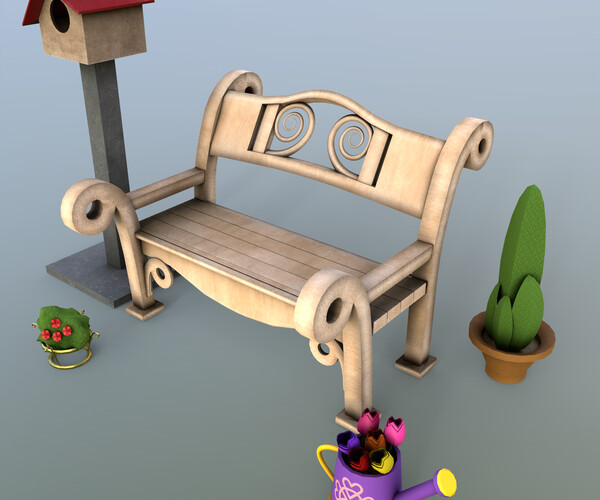 ArtStation - 3D Bench Model with PBR texture | Game Assets