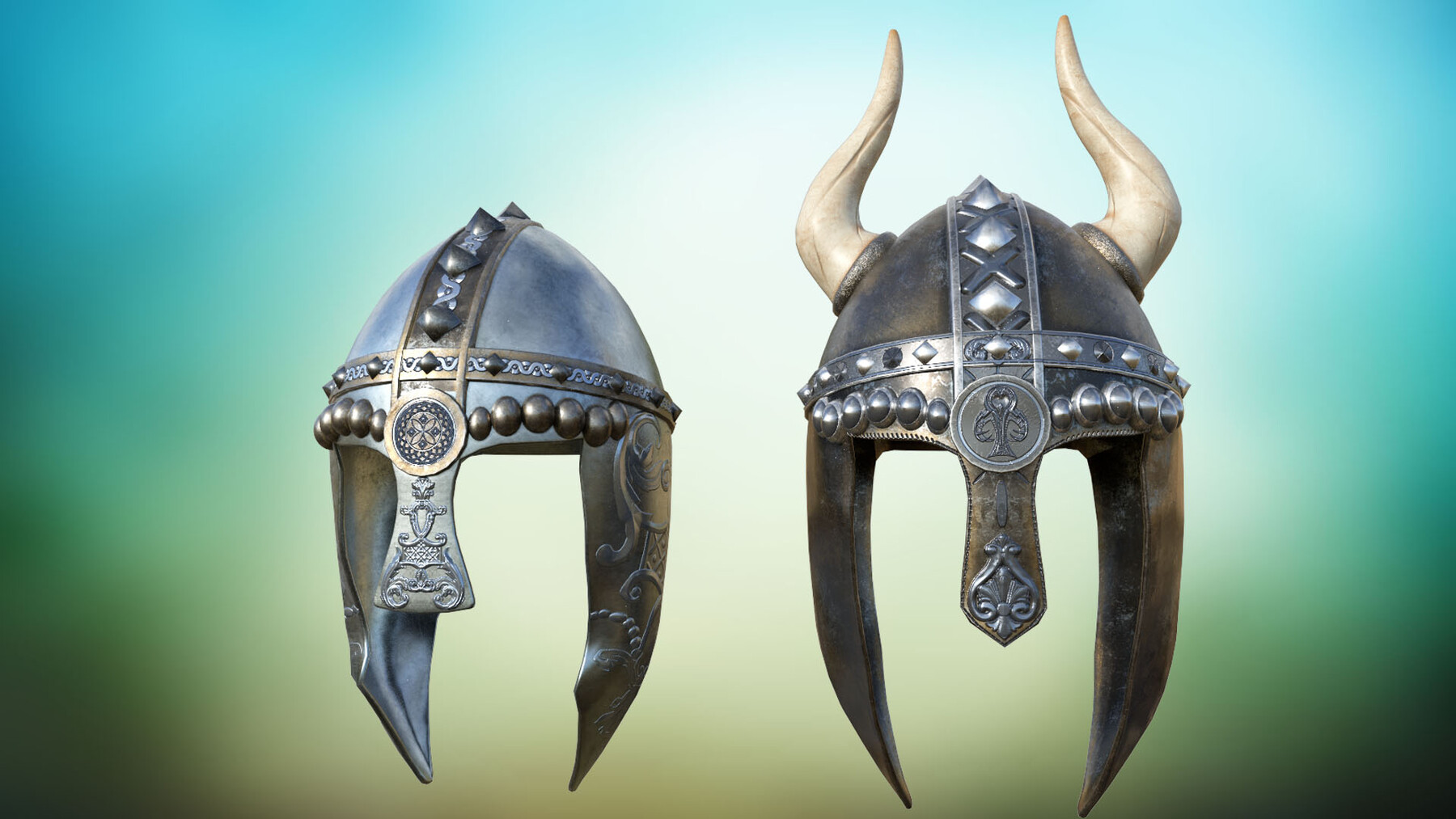 ArtStation - Stylized metal helmet of a knight PBR game ready Low-poly ...
