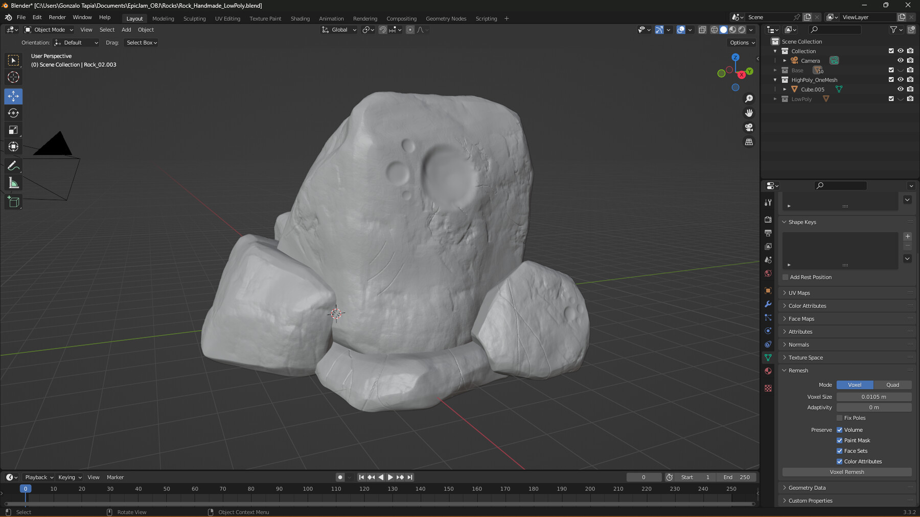 ArtStation - Stylized Rock - High & Low Poly | Game Assets