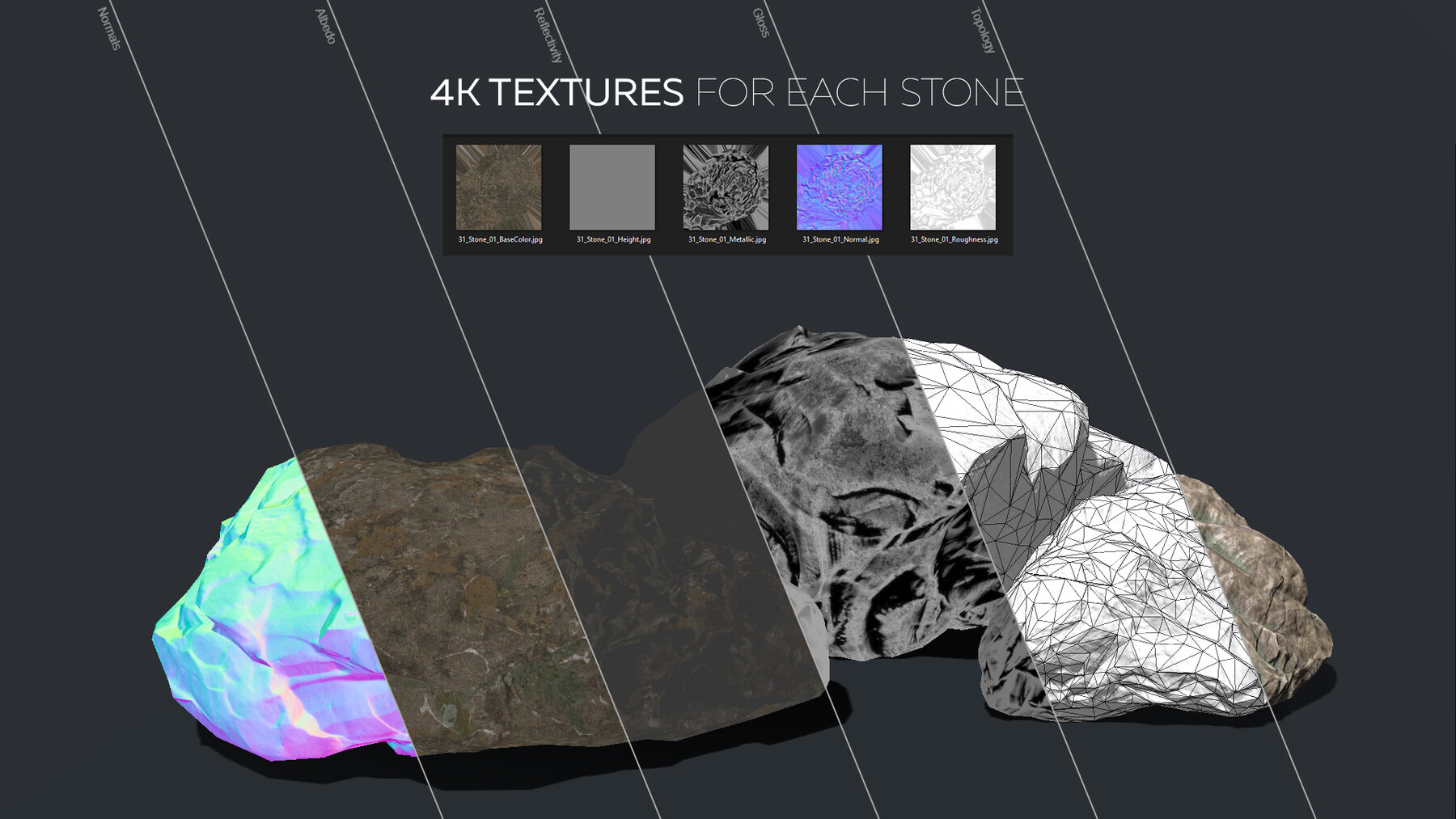 ArtStation - 3 STONES SET | Game Assets