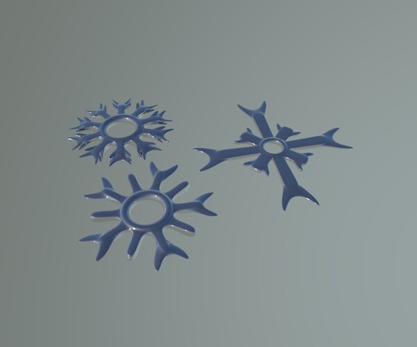 ArtStation - Set of Snowflakes (3) | Game Assets