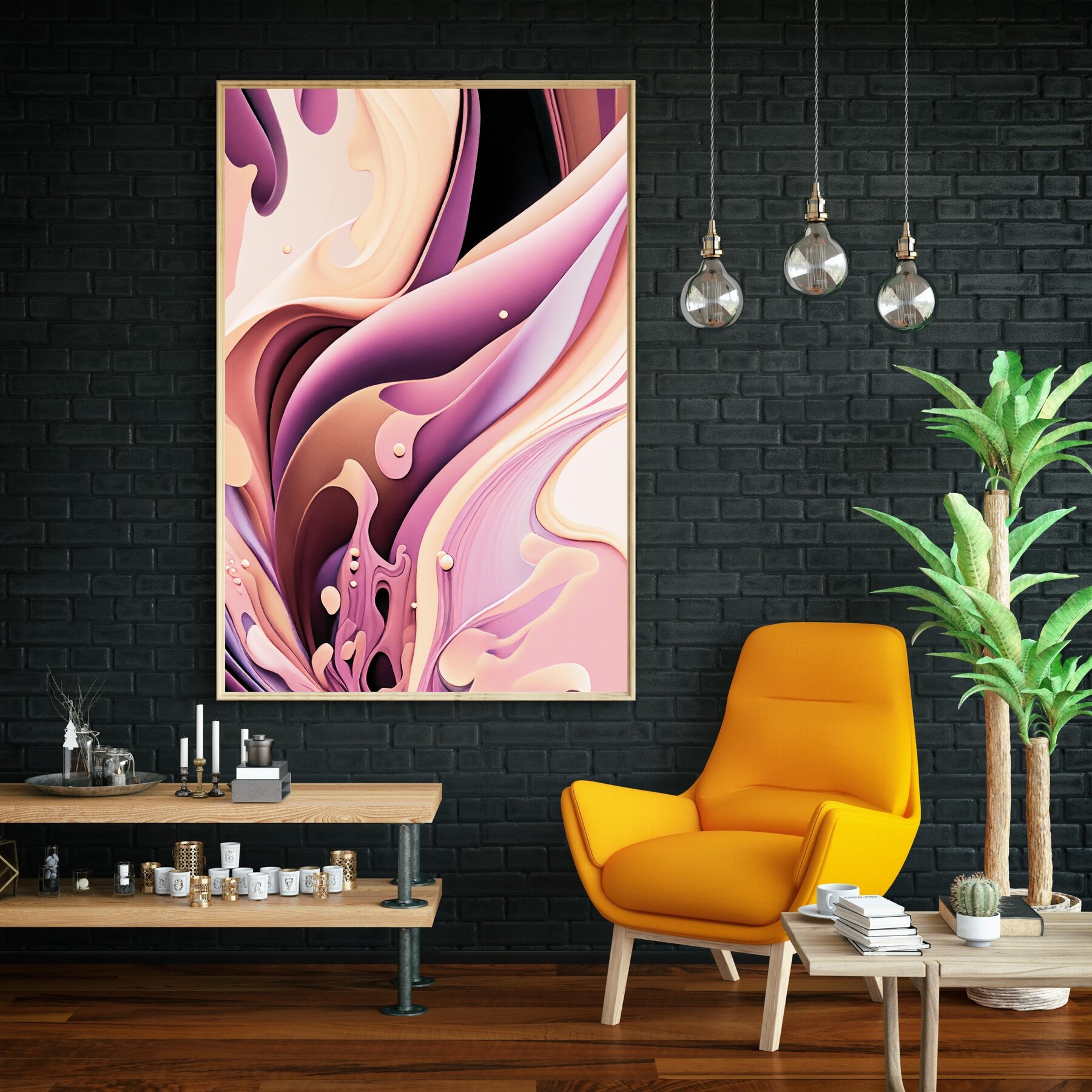 ArtStation - Pink Abtract Artwork, Digital Print, Abstract Wall Art ...