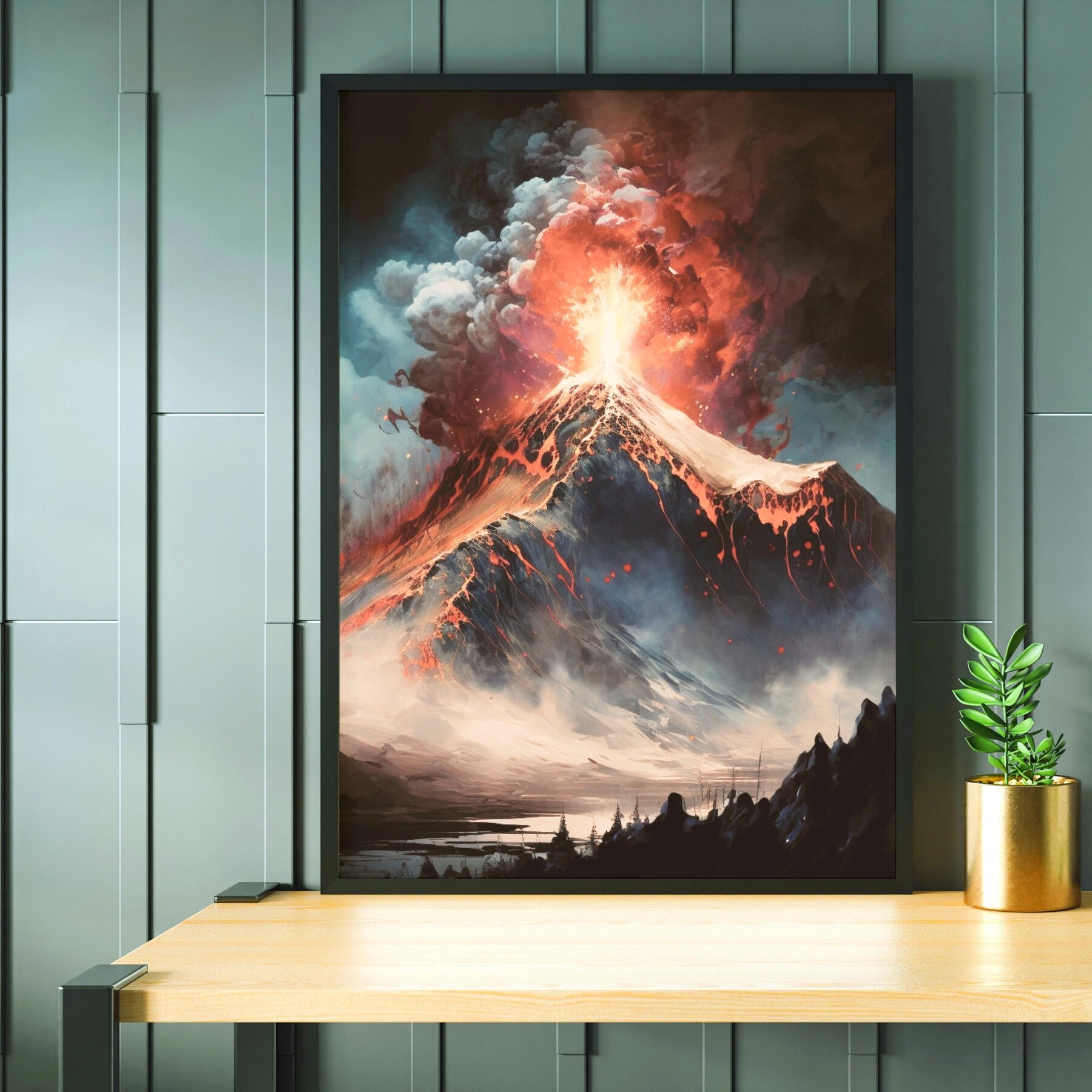 ArtStation - Great Mountain Artwork, Digital Print, Lava Wall Art ...