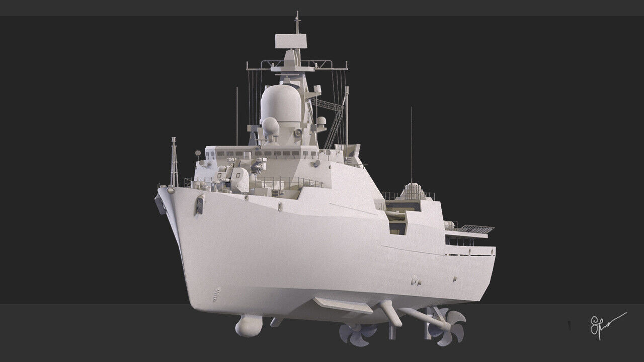ArtStation - Ship Gepard 3 Class 011 Dinh Tien Hoang midly-poly 3D ...