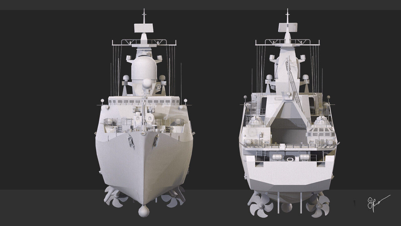 ArtStation - Ship Gepard 3 Class 011 Dinh Tien Hoang midly-poly 3D ...